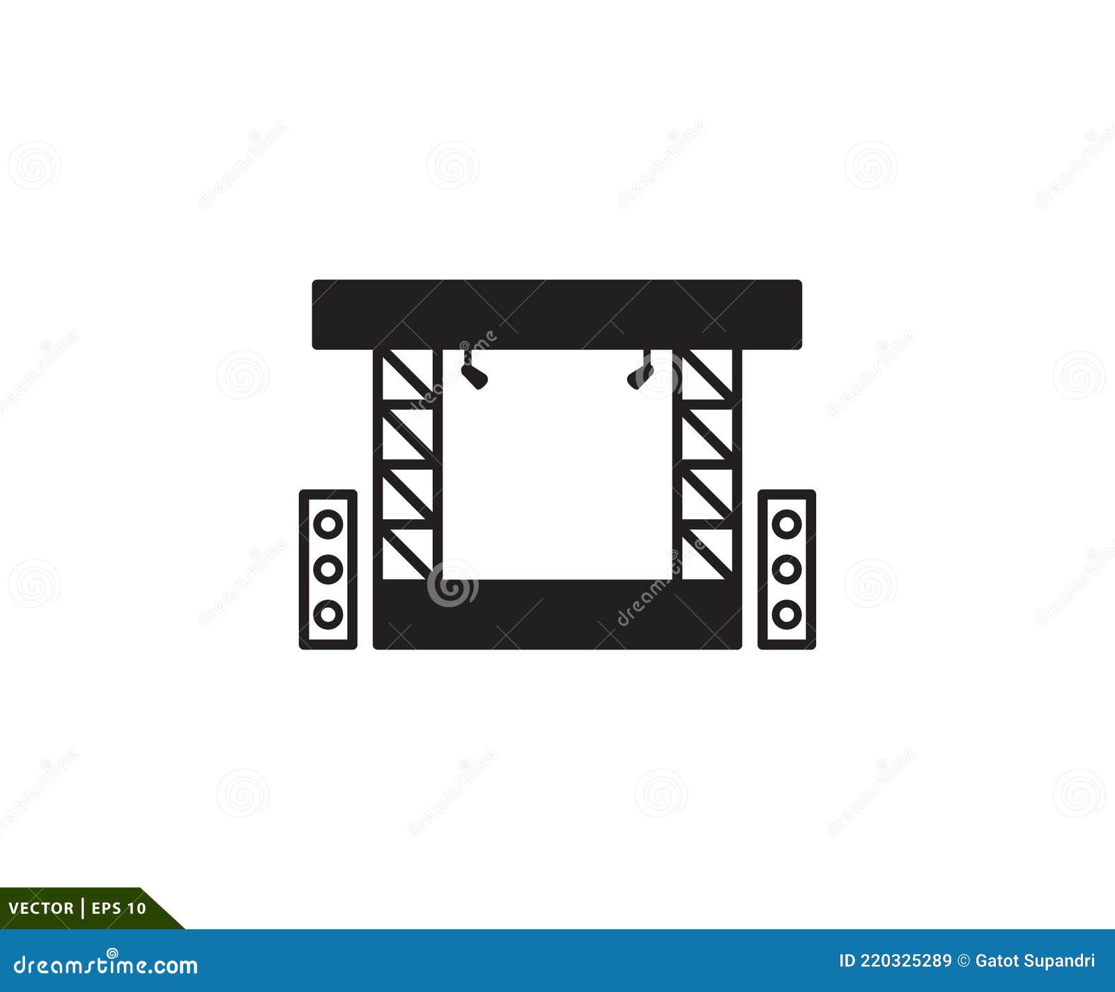 Stage Icon Vector Logo Template Stock Vector - Illustration of music ...