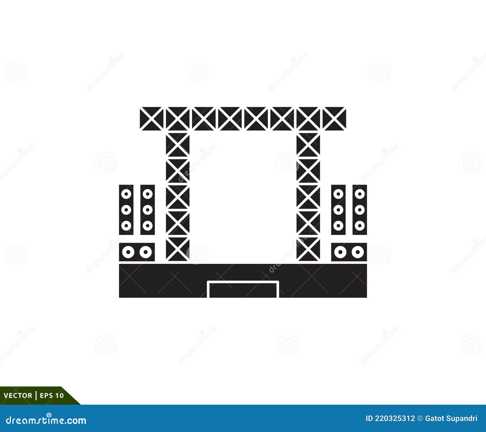 Stage Icon Vector Logo Template Stock Vector - Illustration of cinema ...