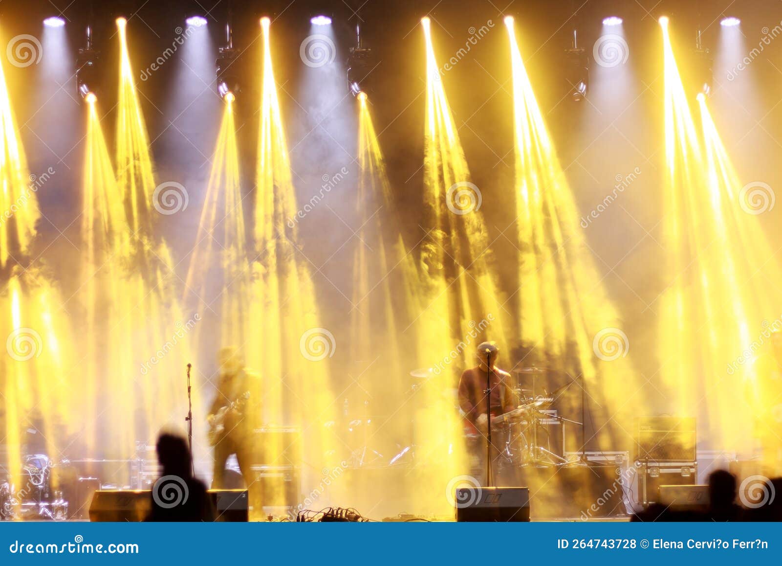 Stage Illuminated with Warm Colors during a Concert. Stock Photo ...