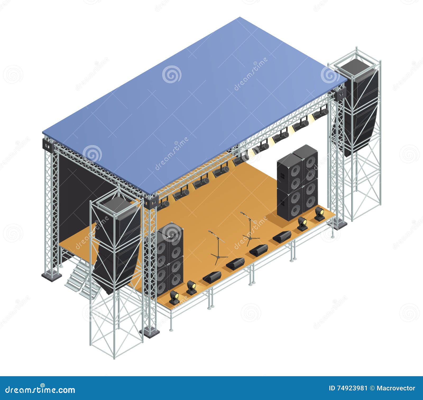 Stage Isometric Poster stock vector. Illustration of electric - 74923981