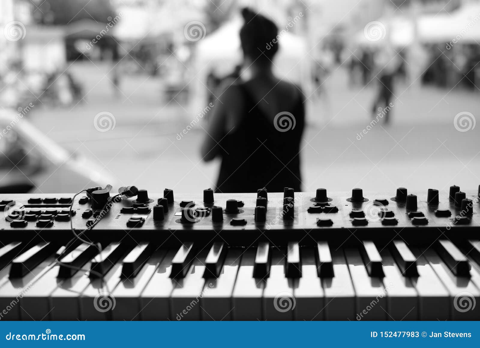 On Stage with a keyboard stock image. Image of practicing - 152477983