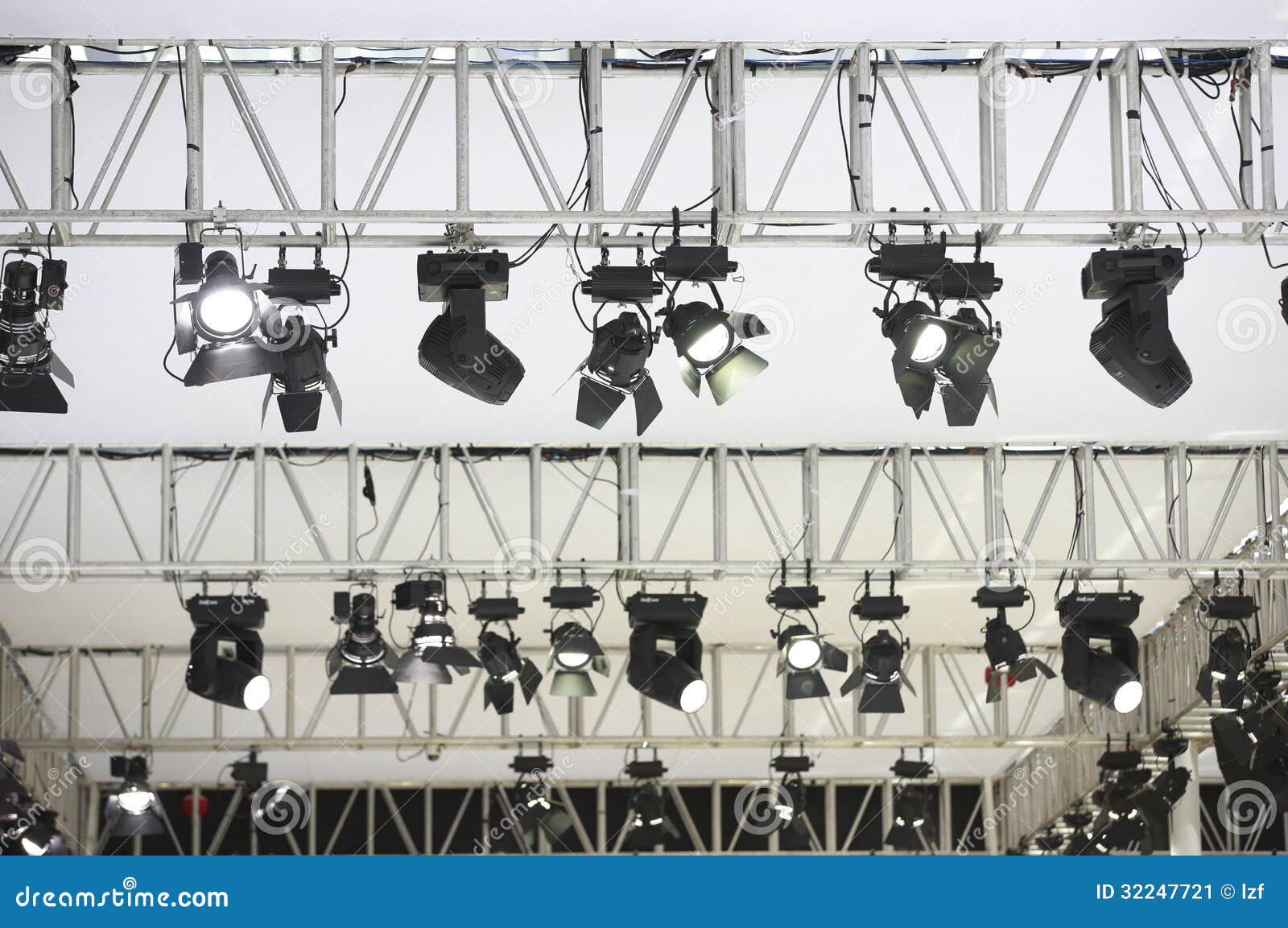 Stage lamps stock image. Image of colorful, indoor, stage - 32247721