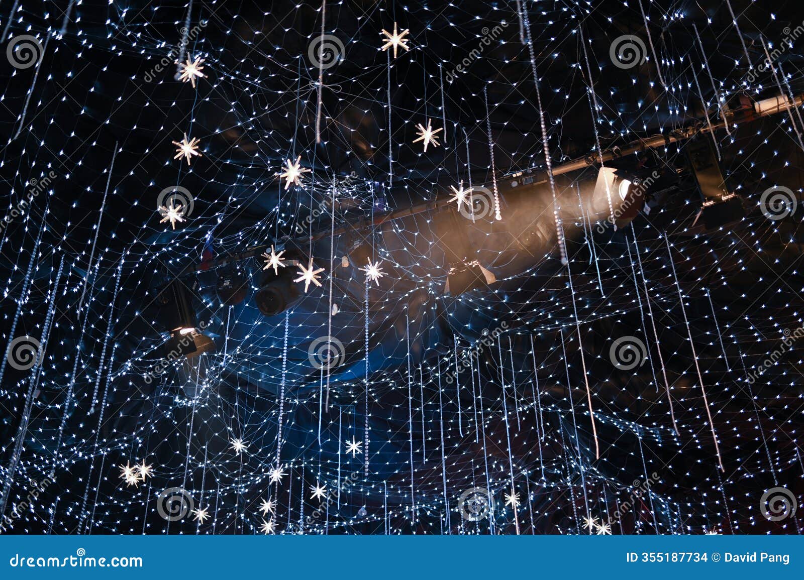 Stage with Laser Lighting Effect and Starlight Blue Theme Environment ...