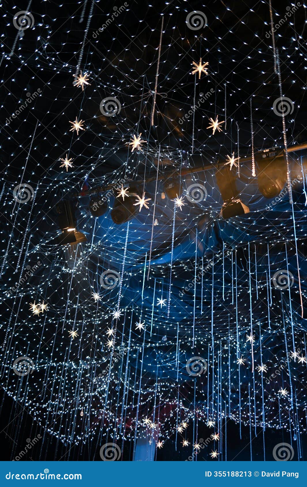 Stage with Laser Lighting Effect and Starlight Blue Theme Environment ...