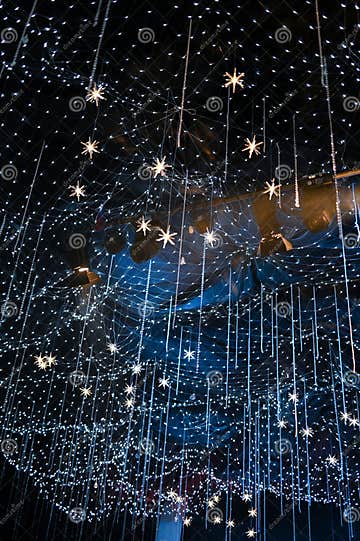 Stage with Laser Lighting Effect and Starlight Blue Theme Environment ...