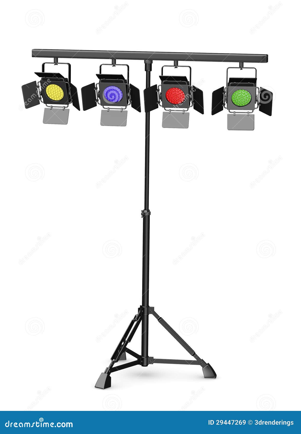 Stage light - 4 colors stock illustration. Illustration of render ...