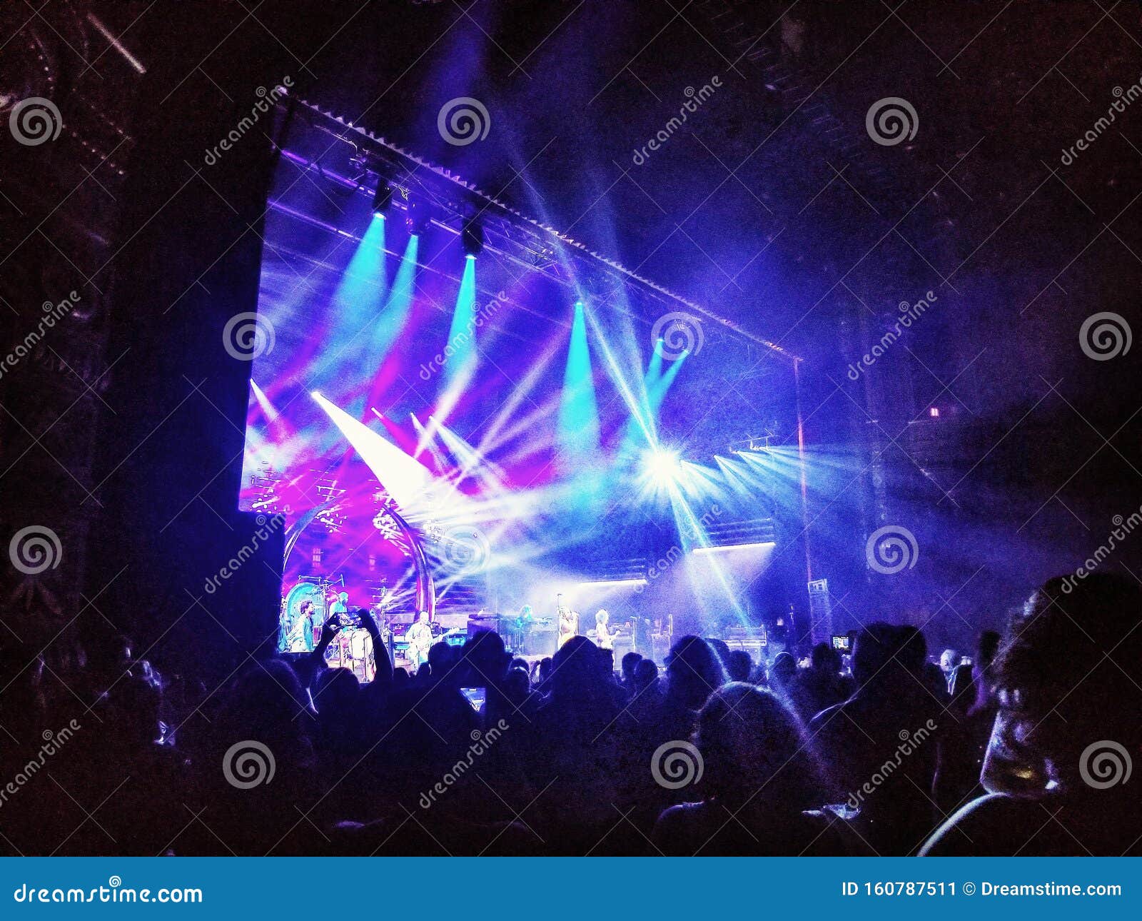 Stage light stock image. Image of neon, crowd, stage - 160787511