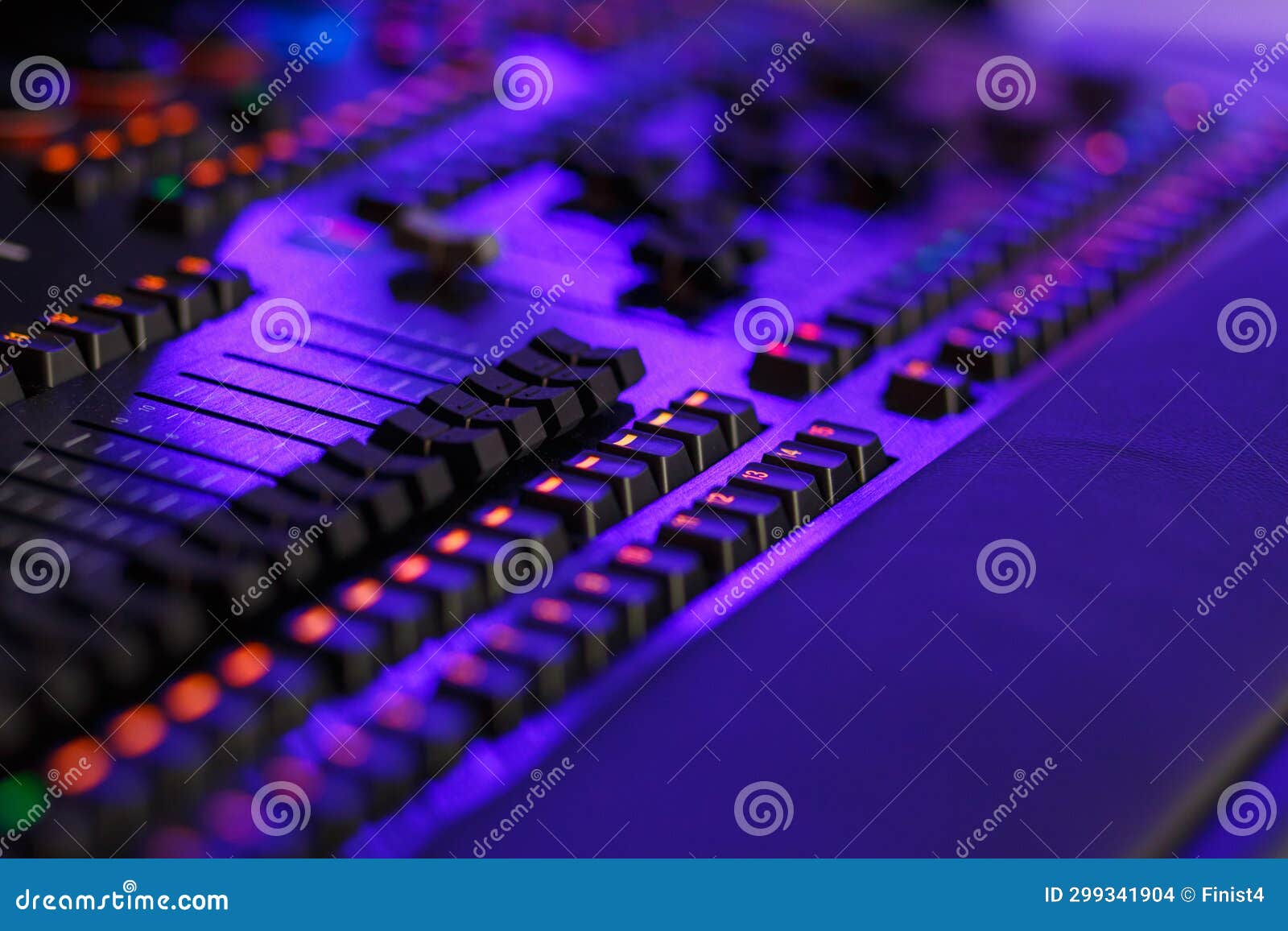 Stage Light Control Panel in the Light of Lanterns Stock Photo - Image ...