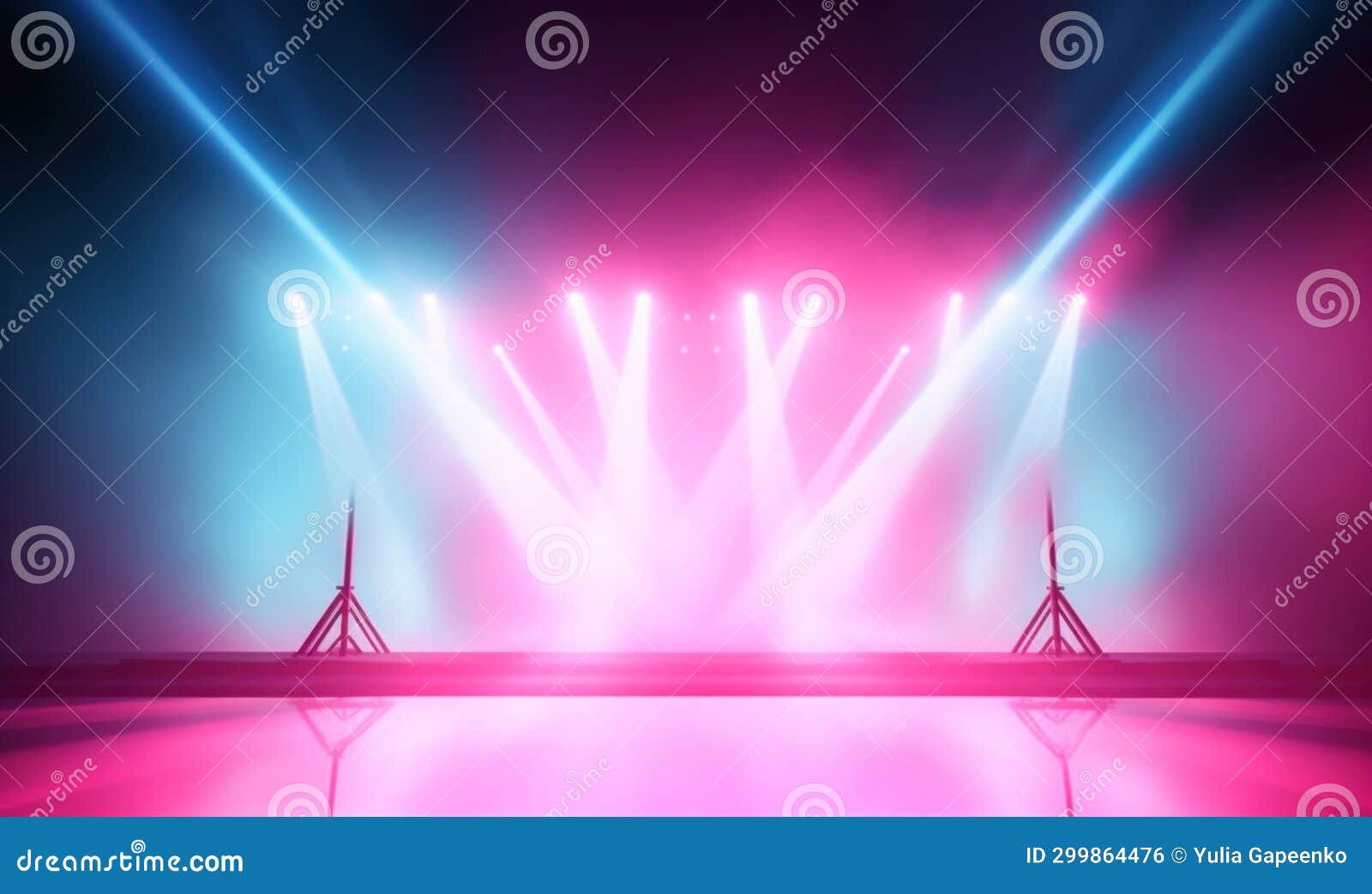 Stage and Light Stands with a Pink Lighting, Stock Photo - Image of ...