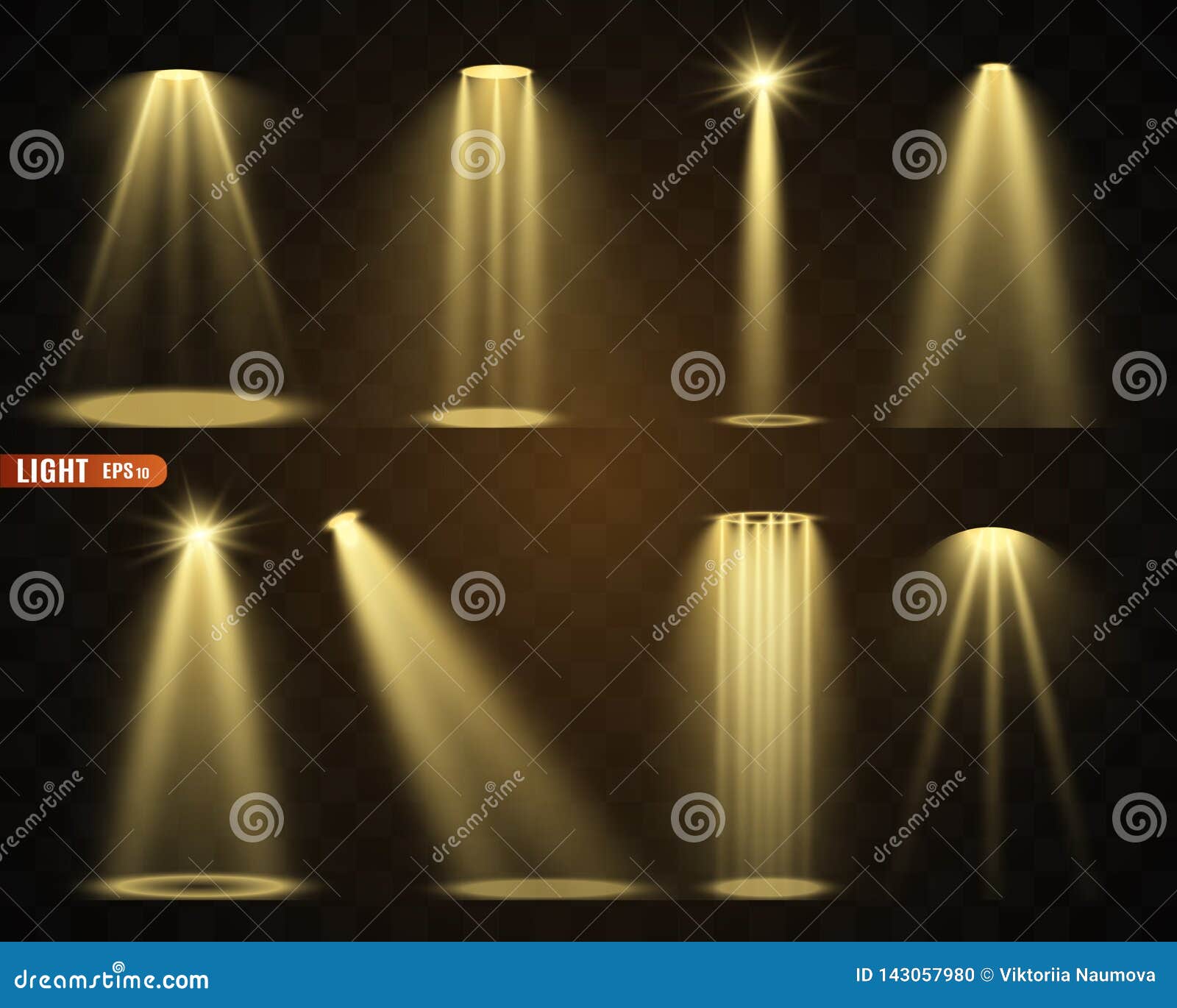 Stage Lighting, a Collection of Transparent Effects. Stock Vector ...