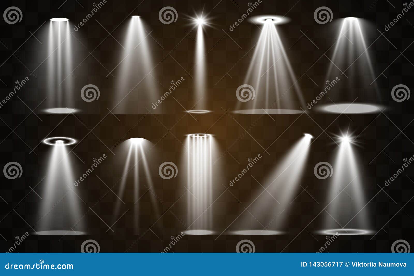 Stage Lighting, a Collection of Transparent Effects. Stock Vector ...