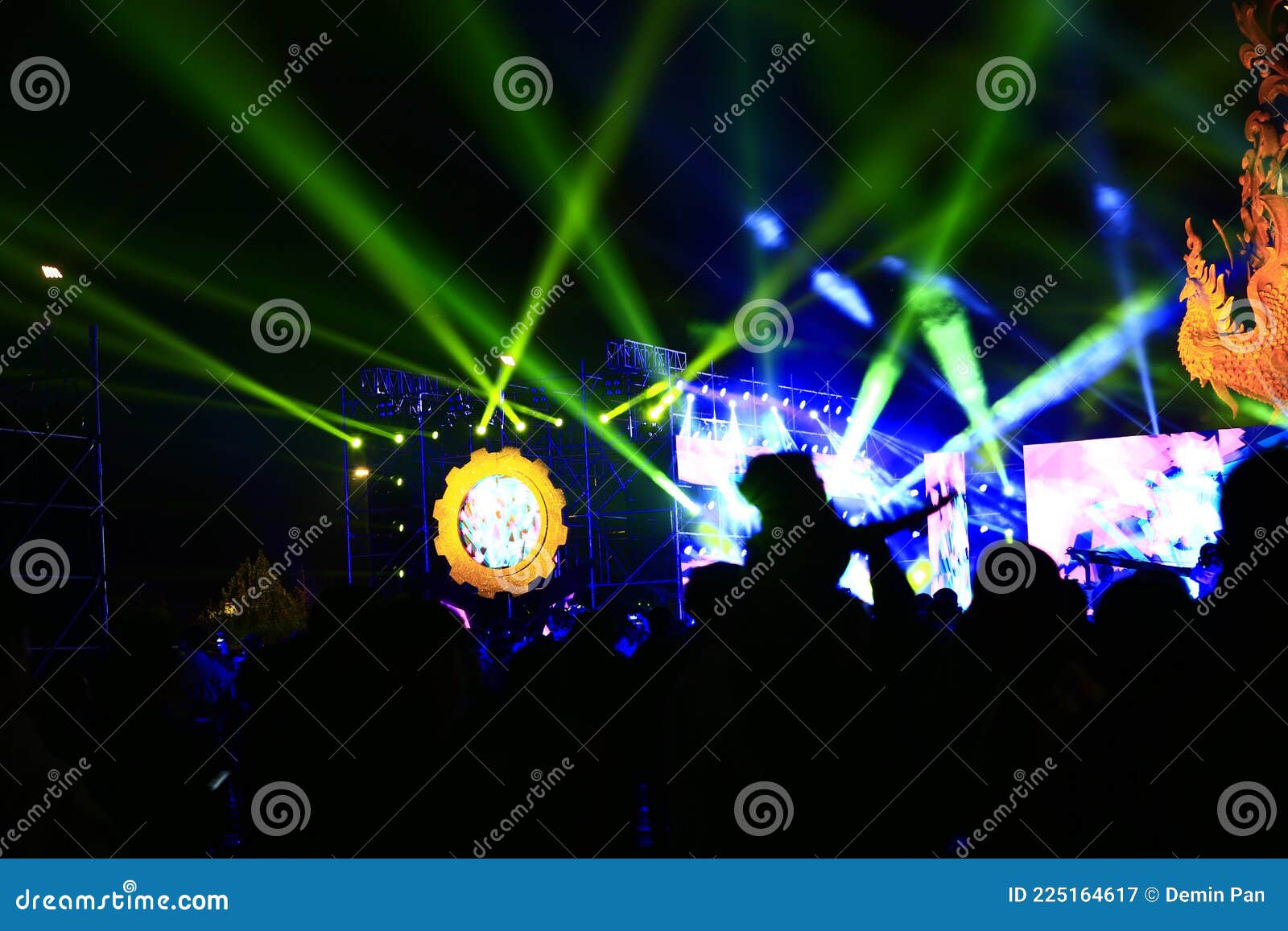 Stage Lighting Effect in the Dark, Close-up Pictures Stock Image ...