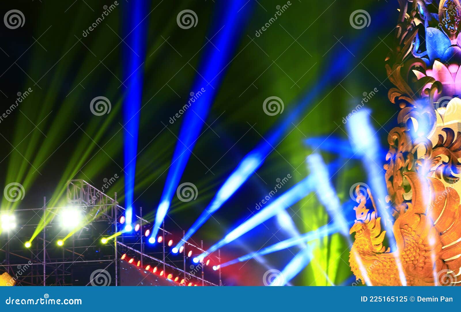 Stage Lighting Effect in the Dark, Close-up Pictures Stock Image ...