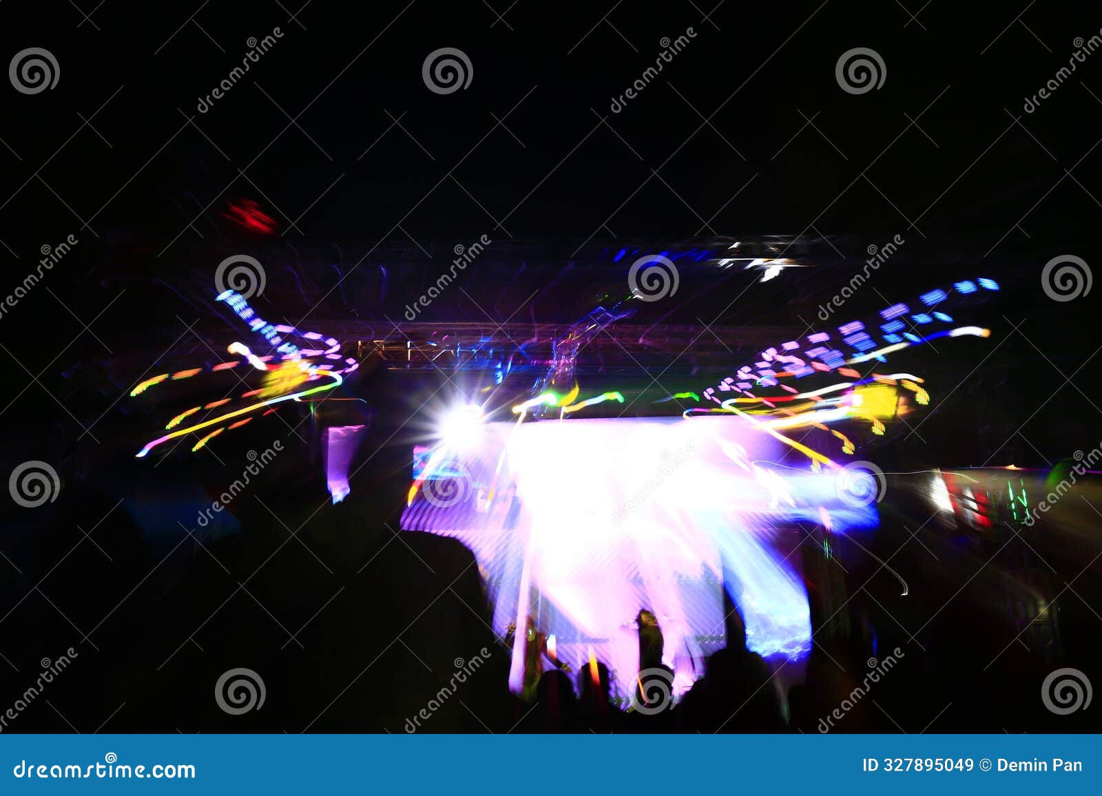Stage Lighting Effect in the Dark, Fuzzy Figure Stock Image - Image of ...