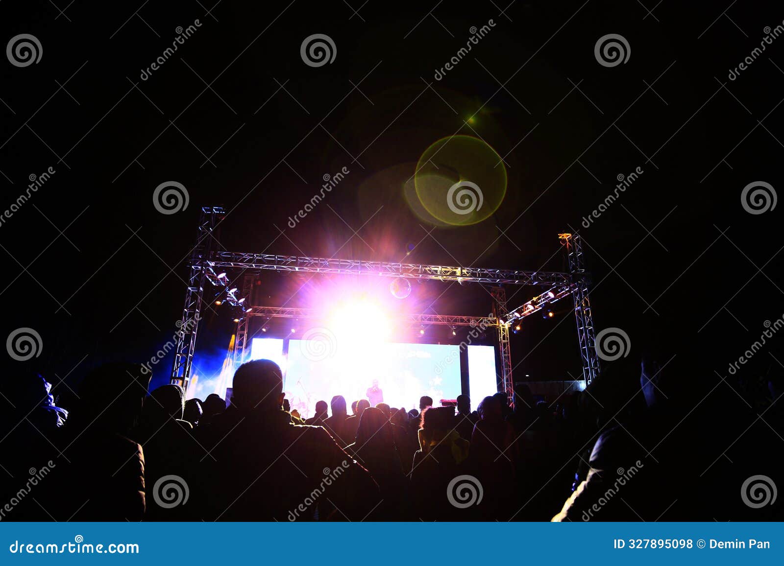 Stage Lighting Effect in the Dark, Fuzzy Figure Editorial Stock Photo ...