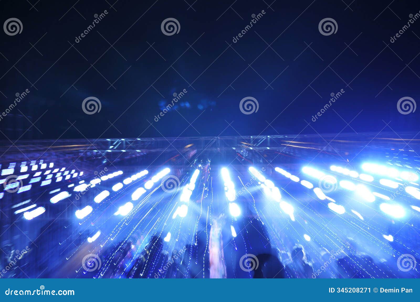 Stage Lighting Effect in the Dark, Fuzzy Figure Stock Illustration ...