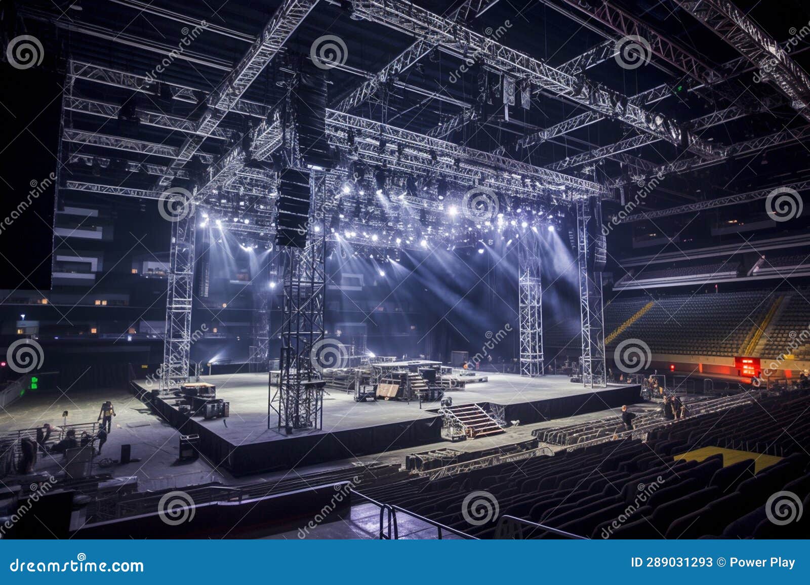 Stage Lighting Effect in the Dark, Stage Lights in the Dark, Stage ...