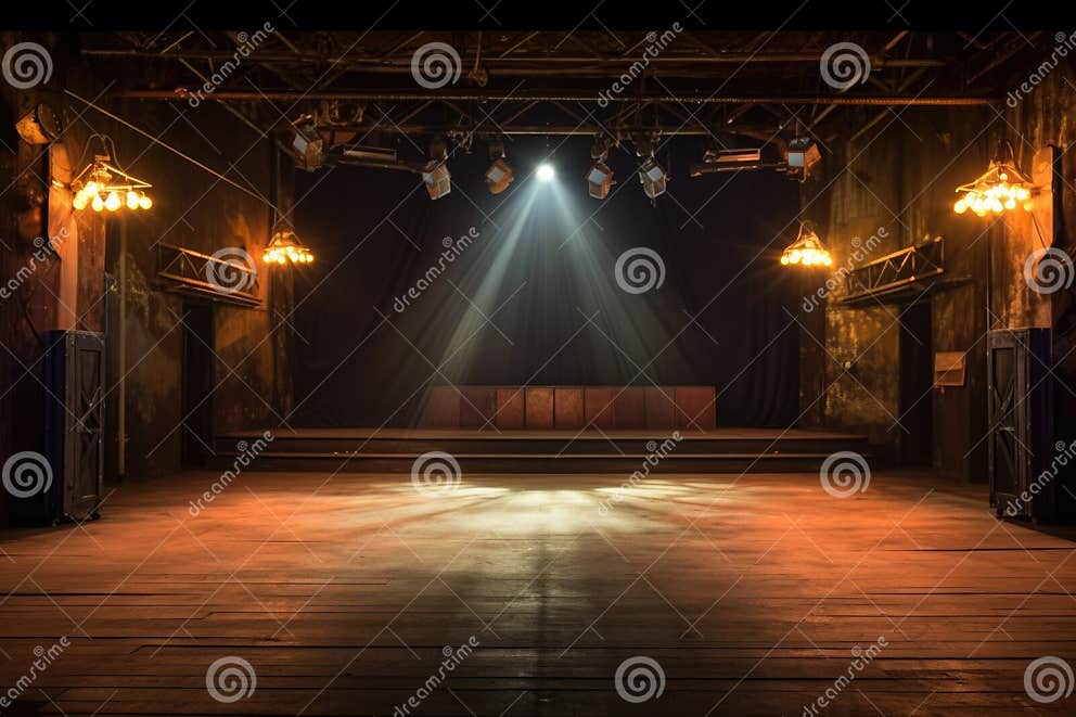 Stage Lighting Equipment Illuminating an Empty Stage Stock Photo ...
