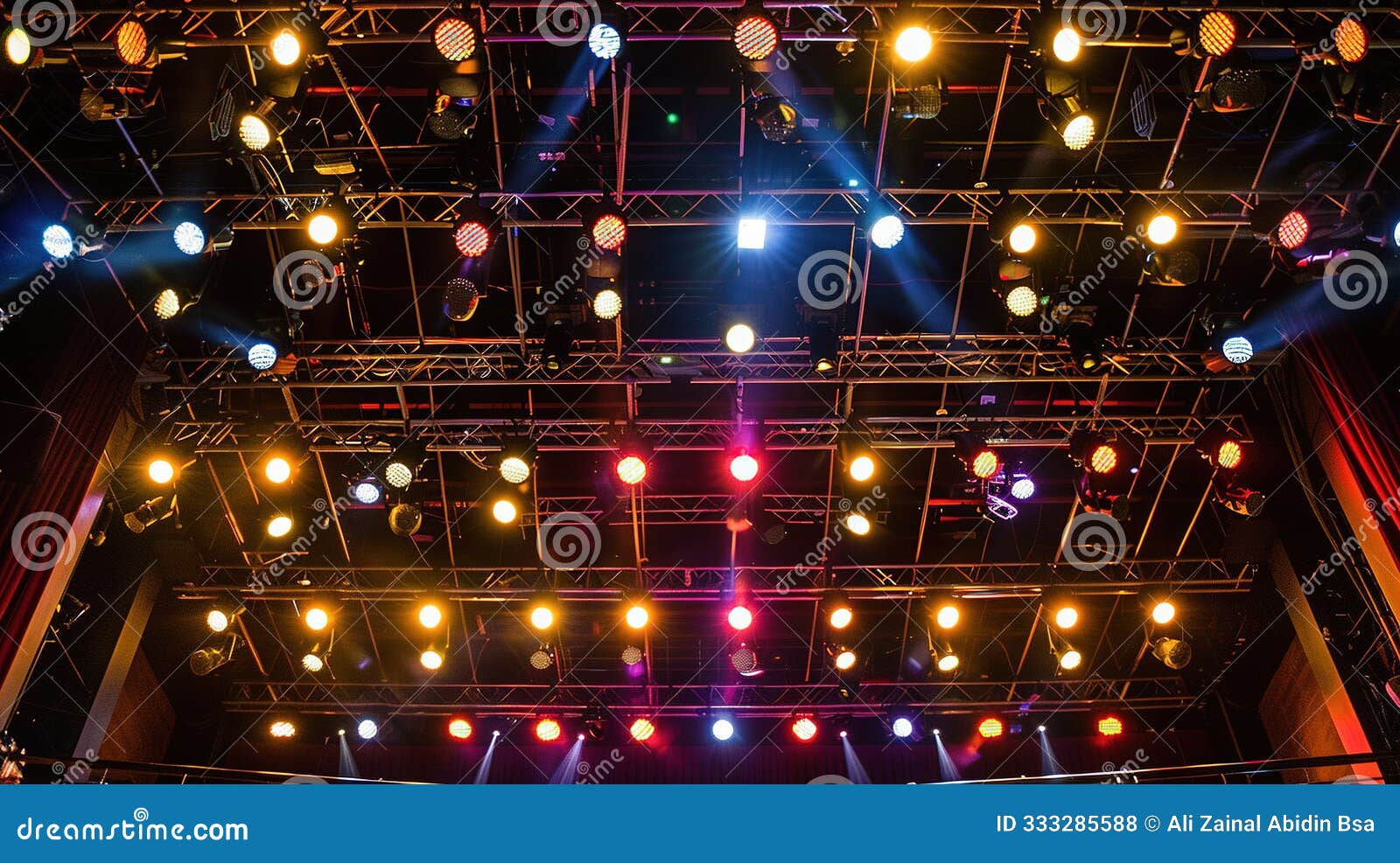 Behind the Scenes of Stage Illumination Stock Illustration ...