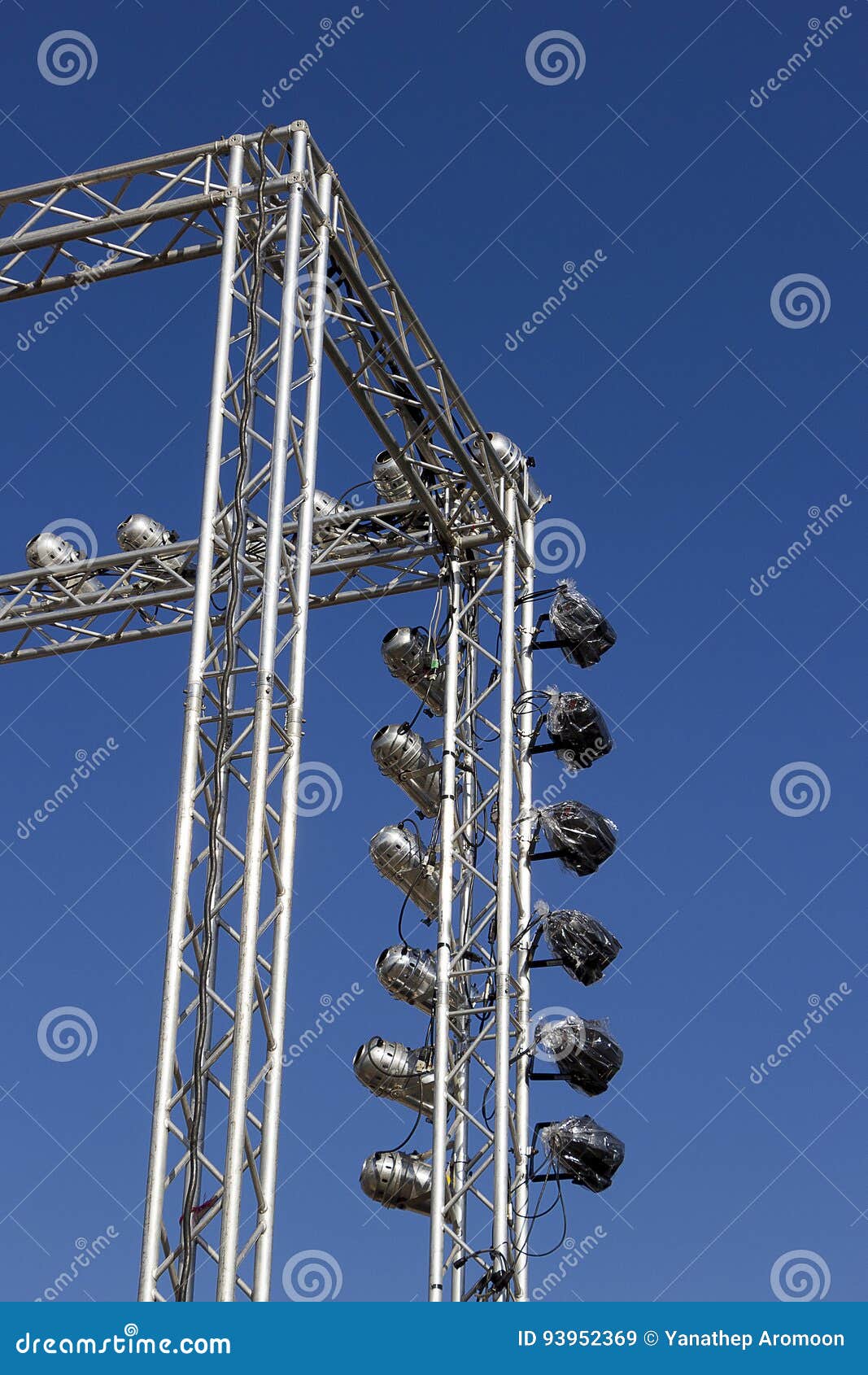 Stage lighting stock image. Image of bright, construction - 93952369