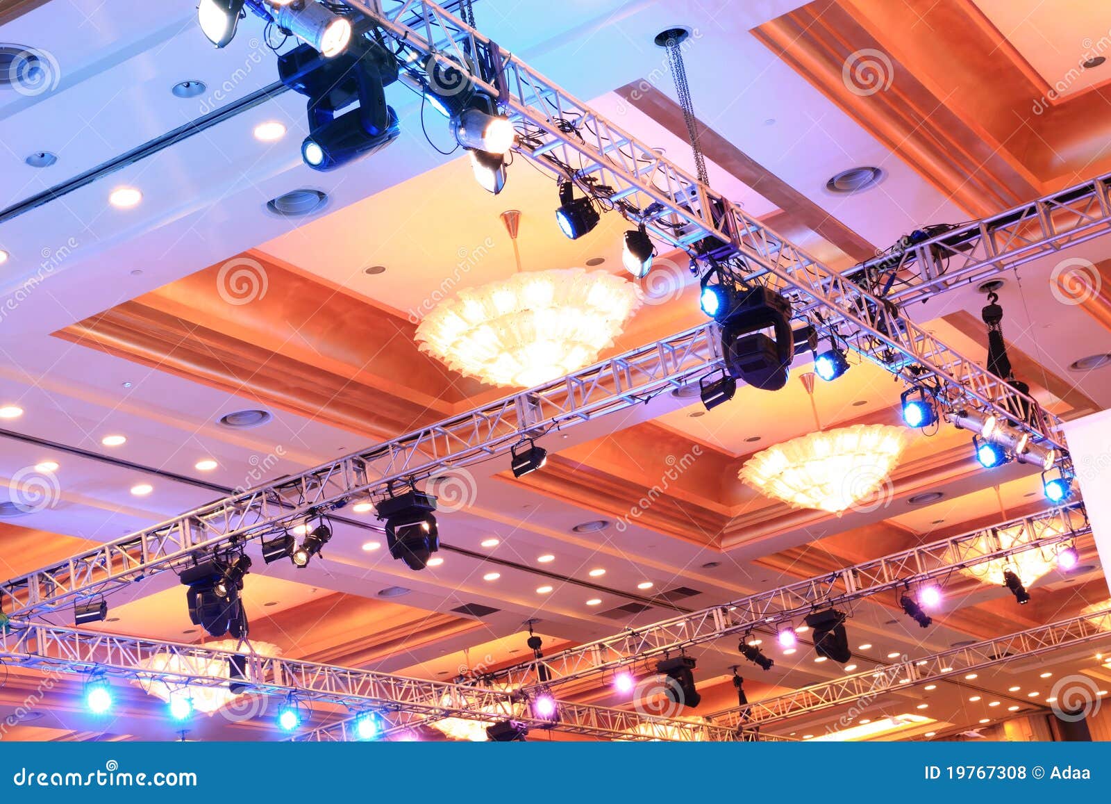 Stage lights stock photo. Image of halogen, equipment - 19767308