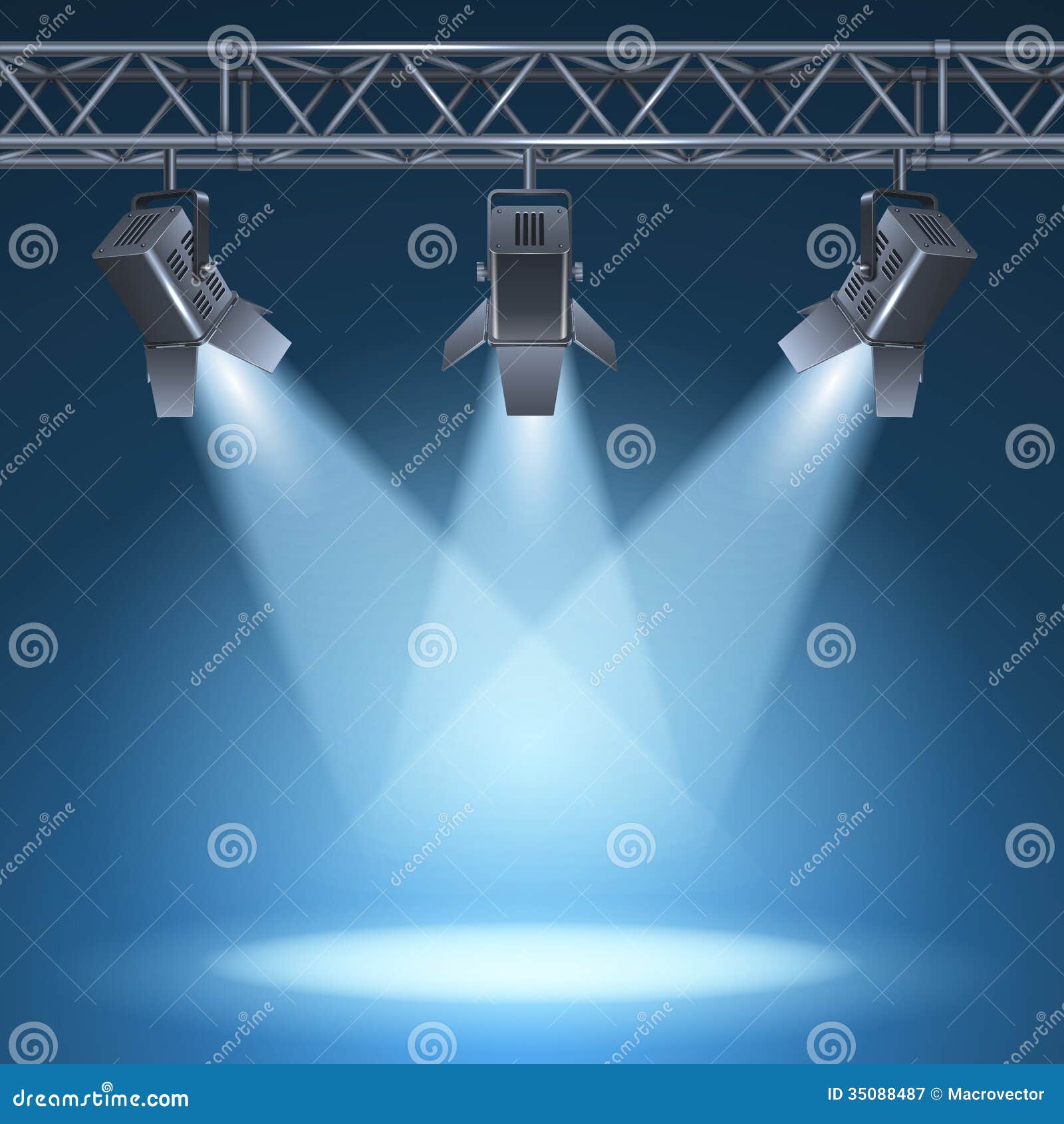 Stage with lights stock vector. Illustration of floor - 35088487