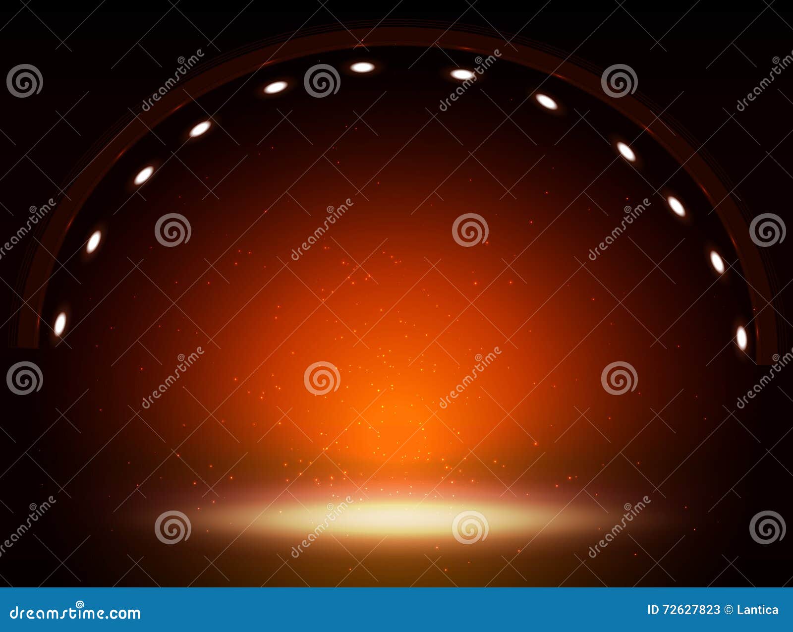 Stage Lights Circle Projectors in the Dark. Stock Vector - Illustration ...