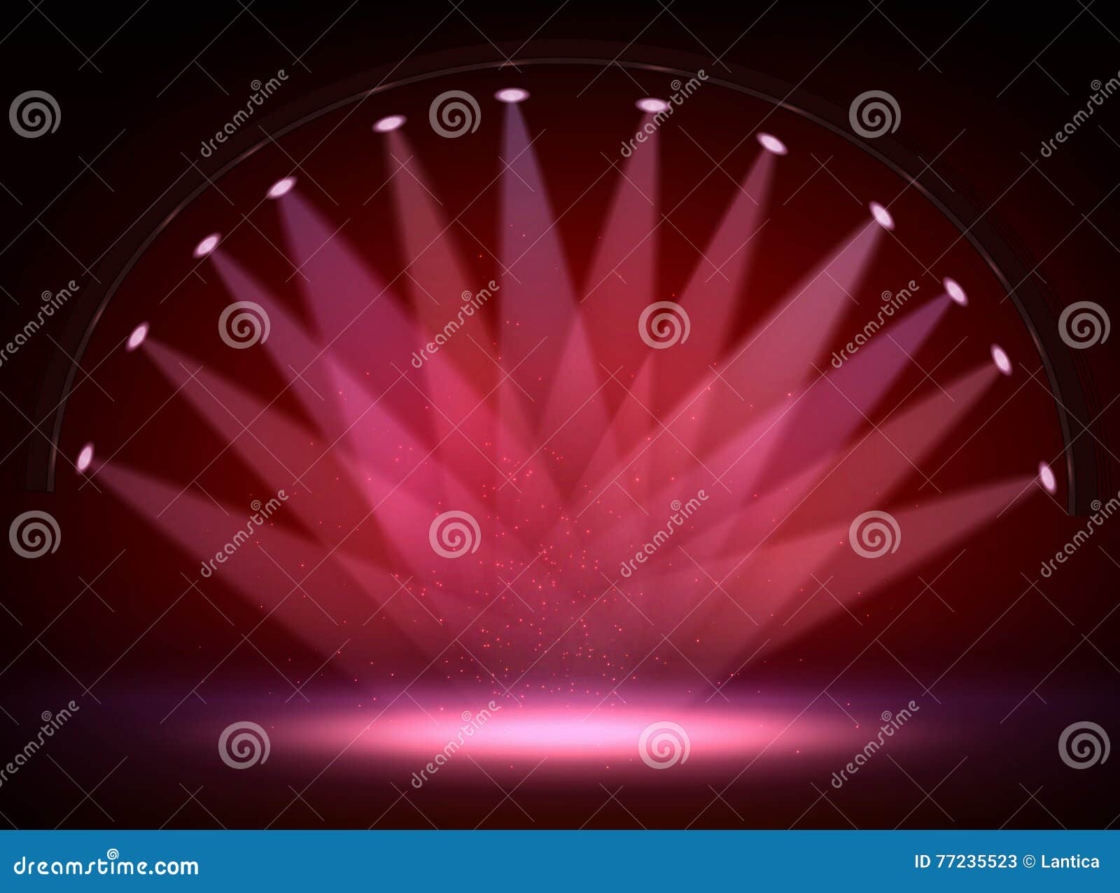 Stage Lights Circle Projectors in the Dark. Stock Vector - Illustration ...