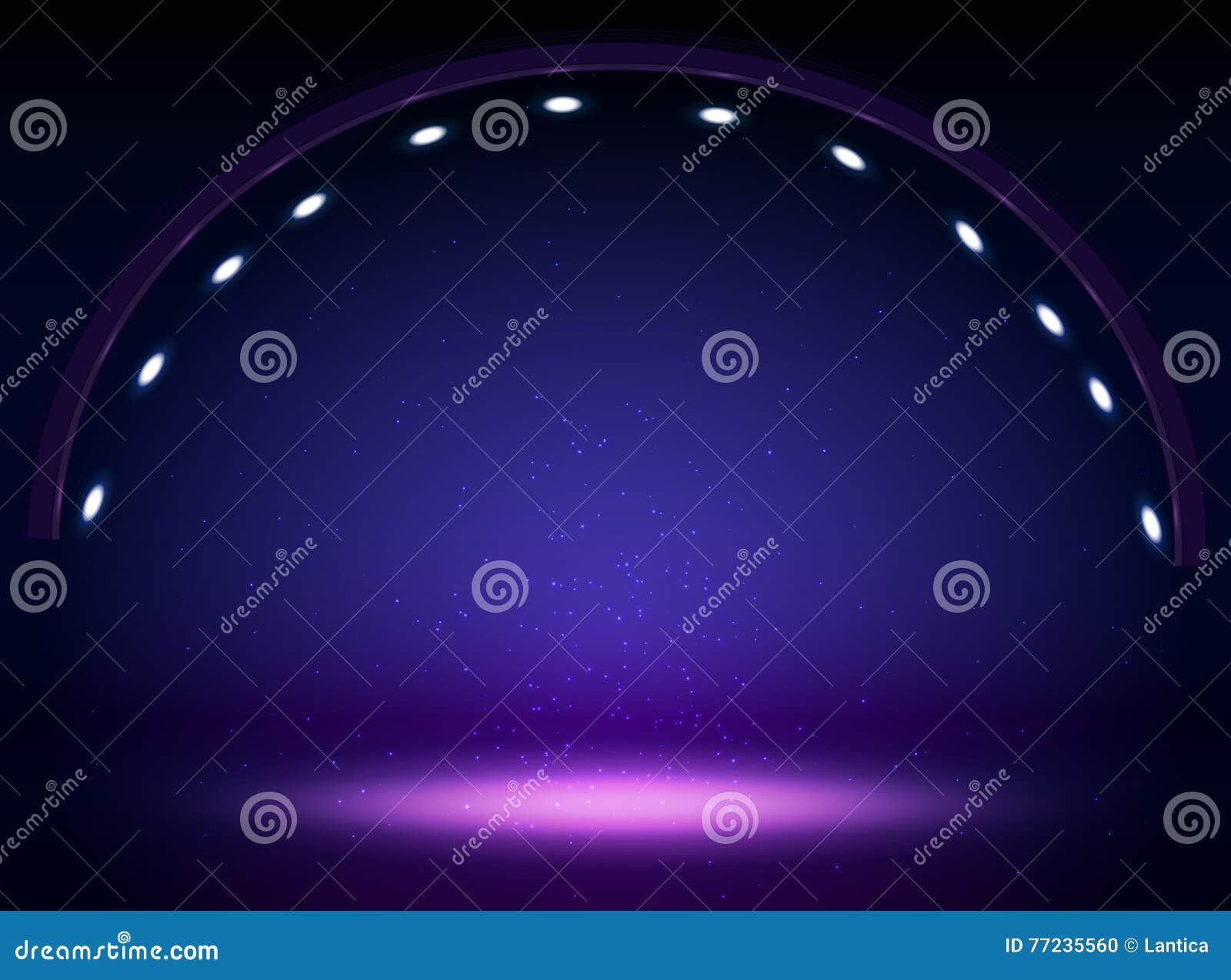 Stage Lights Circle Projectors in the Dark. Stock Vector - Illustration ...