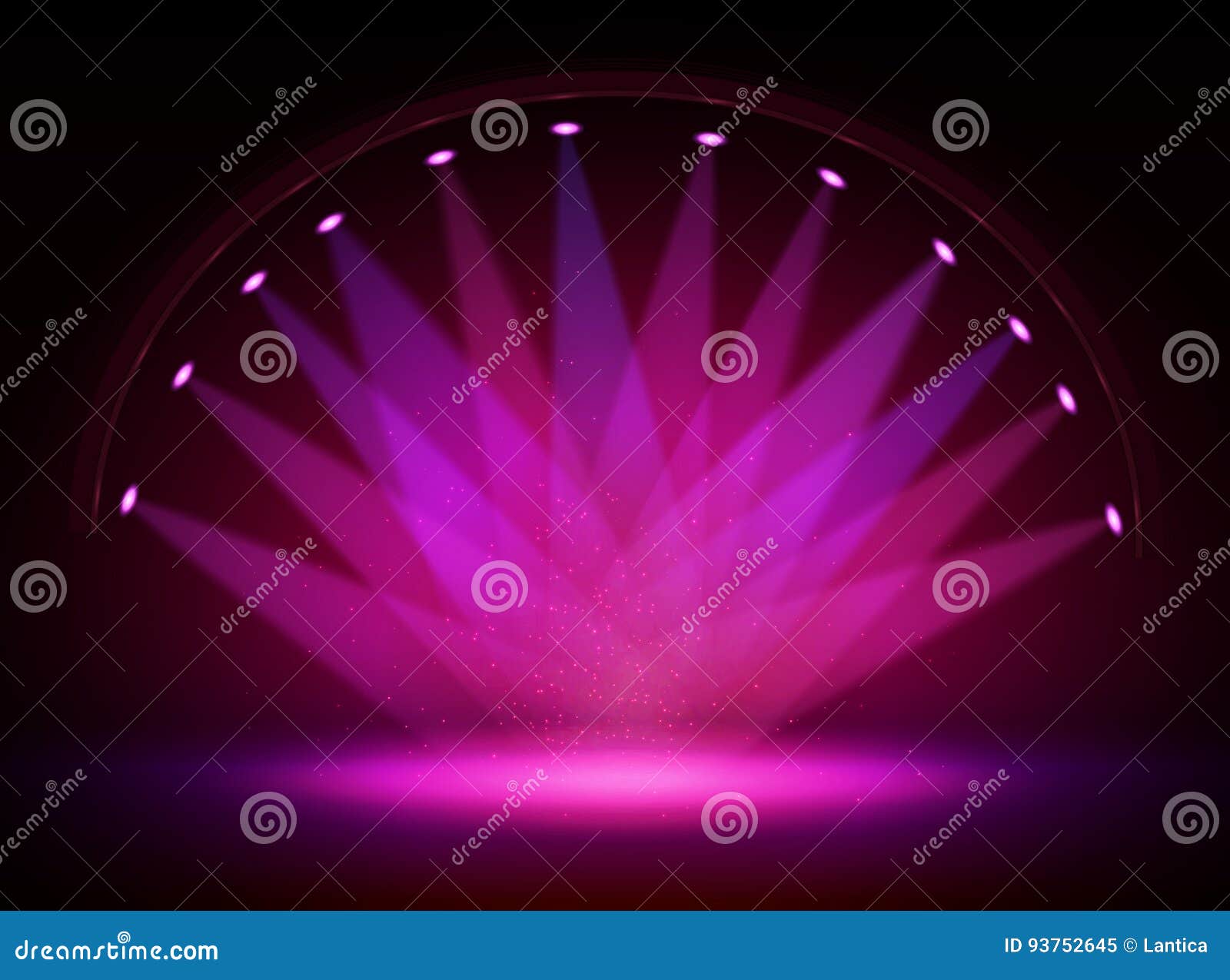 Stage Lights Circle Projectors in the Dark. Stock Vector - Illustration ...