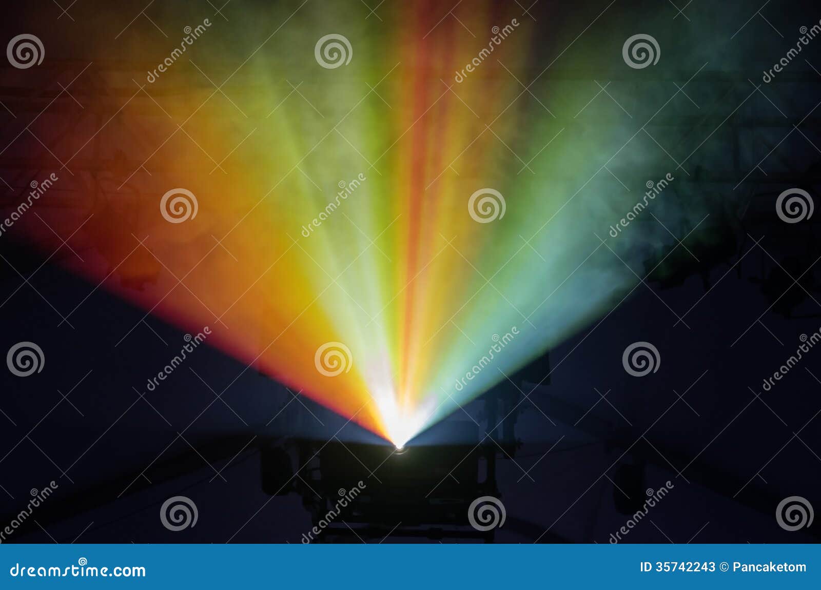 Stage Lights stock image. Image of show, smoke, rainbow - 35742243