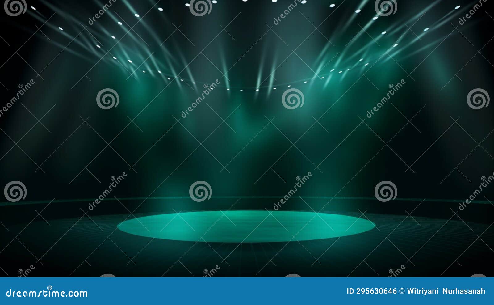 Stage with Lights in the Dark Background. Green Spotlight. Generative ...