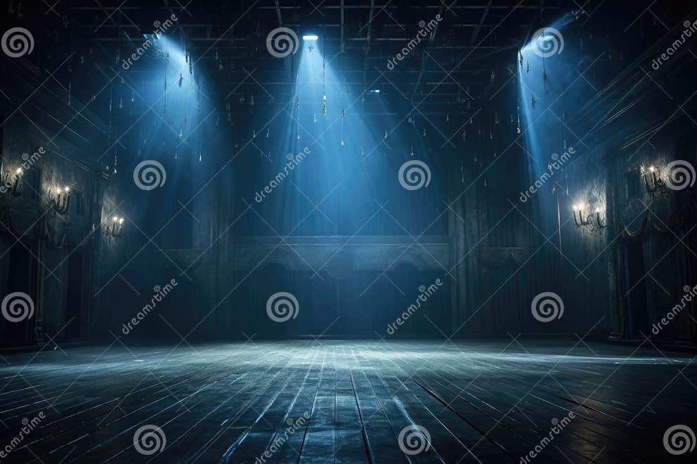 Stage Lights Illuminating Empty Ballet Stage Stock Illustration ...