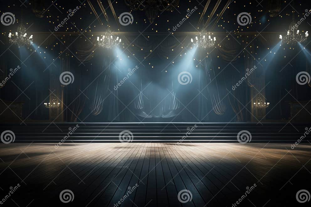 Stage Lights Illuminating Empty Ballet Stage Stock Image - Image of ...