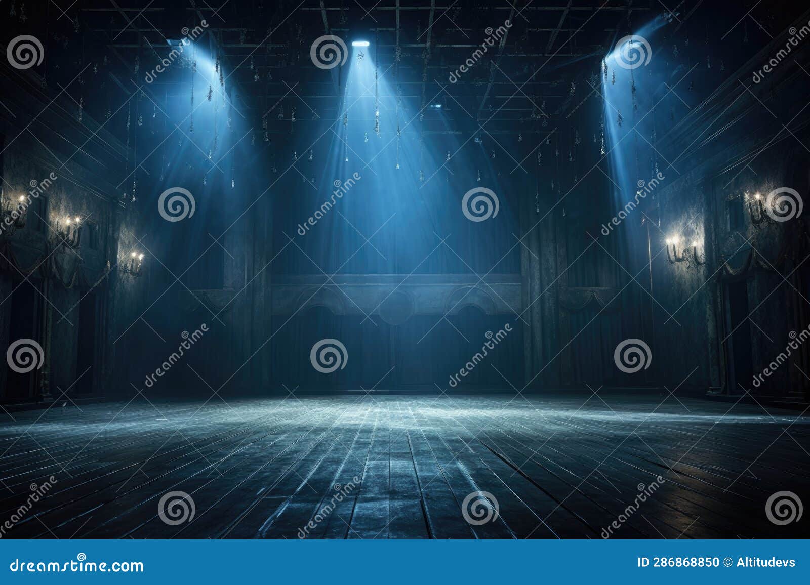 Stage Lights Illuminating Empty Ballet Stage Stock Illustration ...