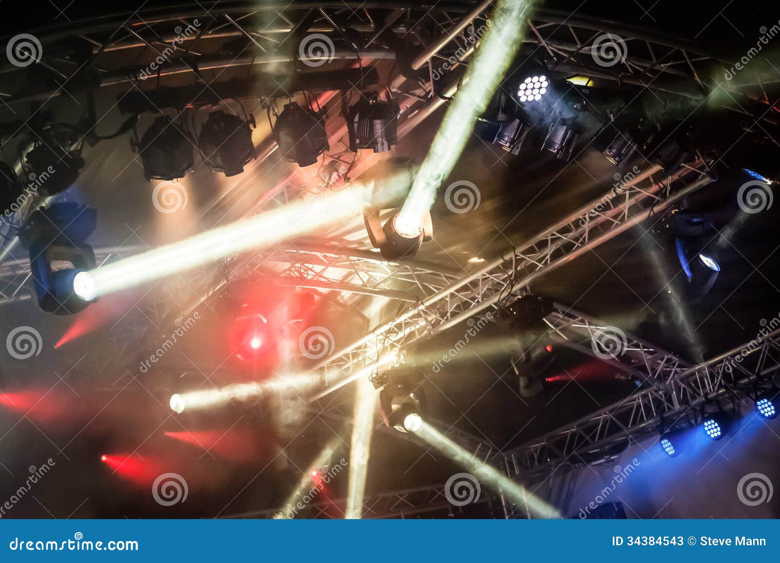 Multiple Spotlights Stage Center