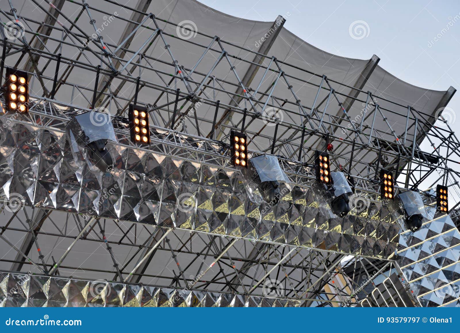 Stage lights stock image. Image of equipment, attachment - 93579797