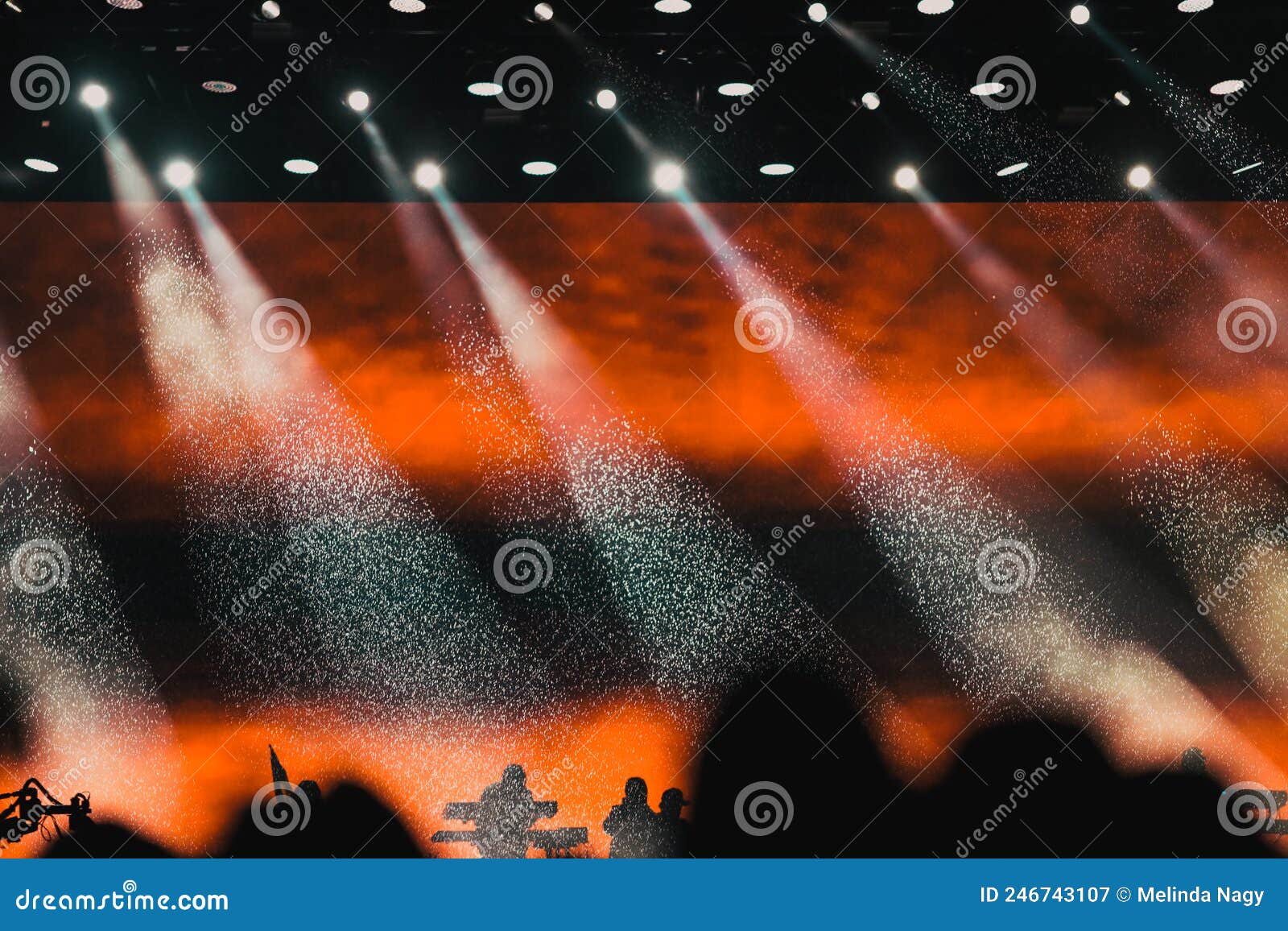 Stage lights in the rain stock image. Image of line - 246743107