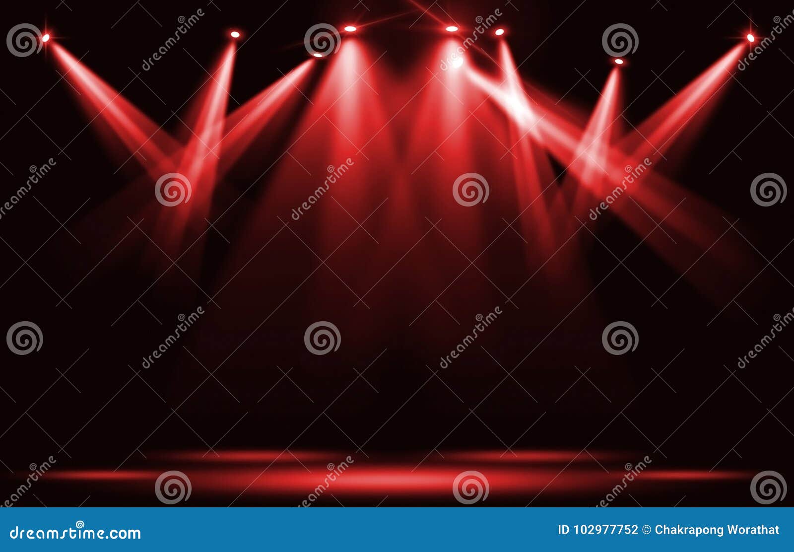 Stage Lights. Red Spotlight Strike through the Darkness. Stock ...