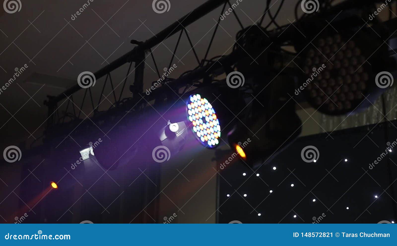 Stage Lights Shining at Studio. Seamless Looping Animation Stock Video ...