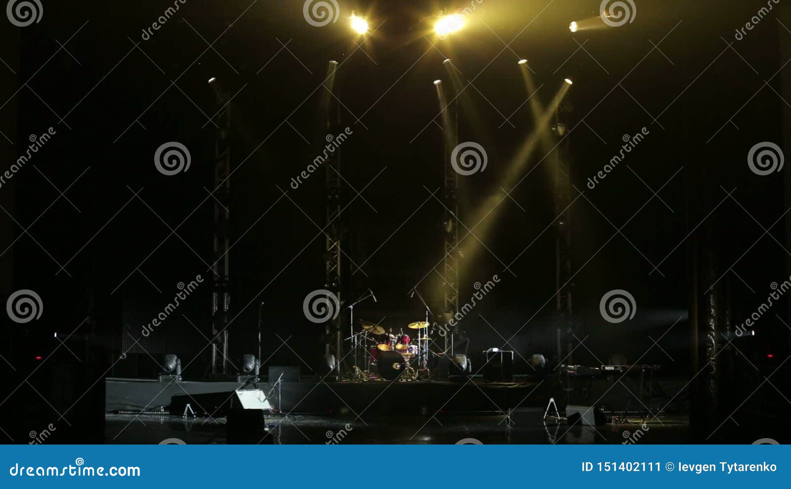 Stage Lights with Smoke on Concert. Background in Show. Stage Lights ...