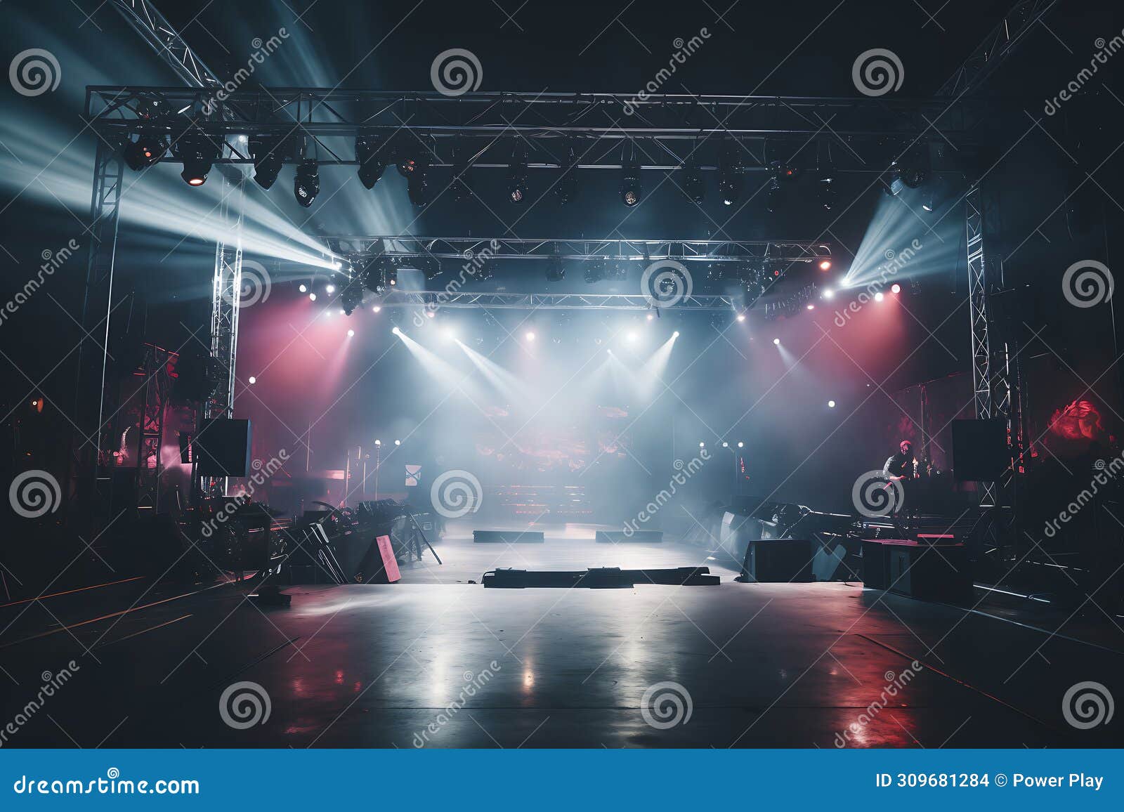 Stage Lights and Spotlights on a Concert Stage. Lighting Equipment ...