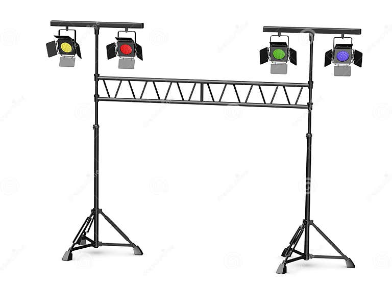 Stage lights on stands stock illustration. Illustration of theatre ...