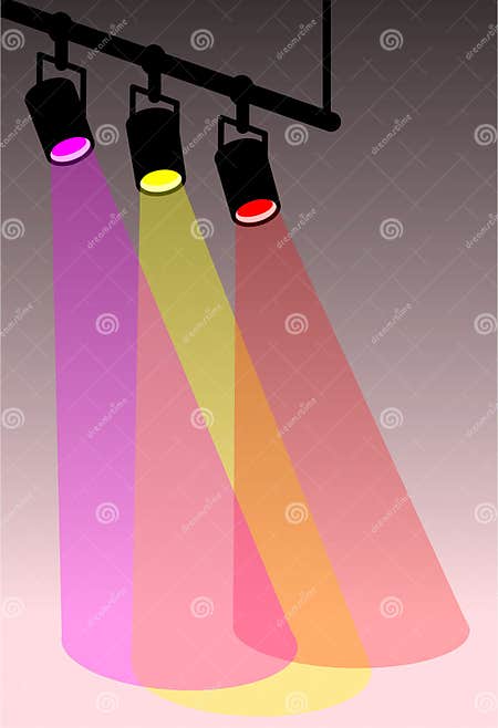 Stage Lights-Warm Colors stock illustration. Illustration of play - 572643