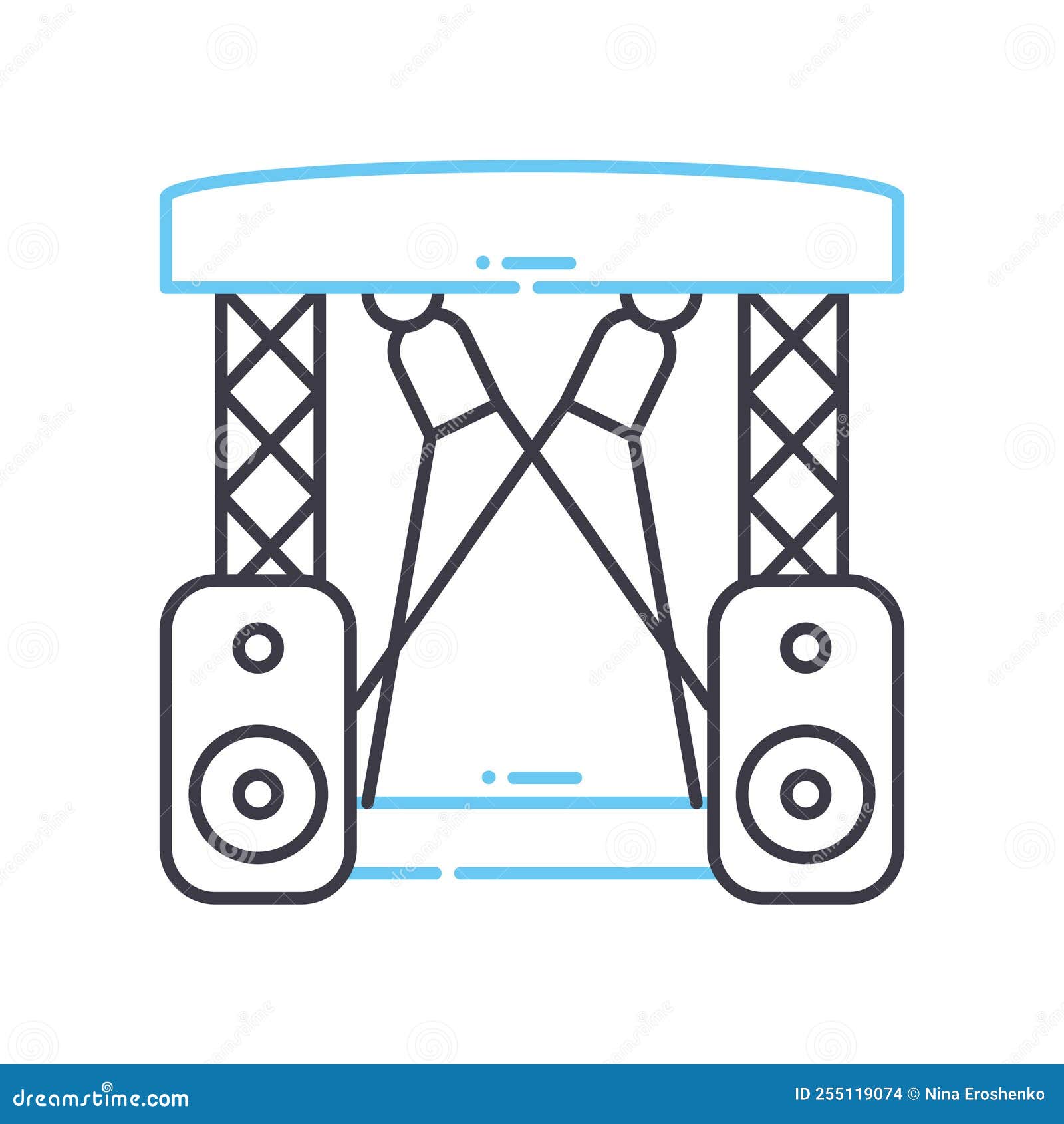 Stage Line Icon, Outline Symbol, Vector Illustration, Concept Sign ...