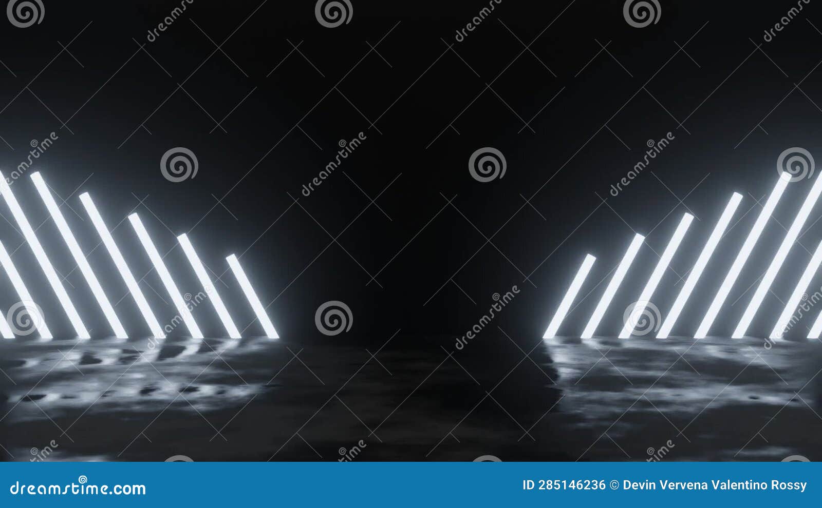 Stage Loop Animation with Blue Neon Light Elements Stock Footage ...