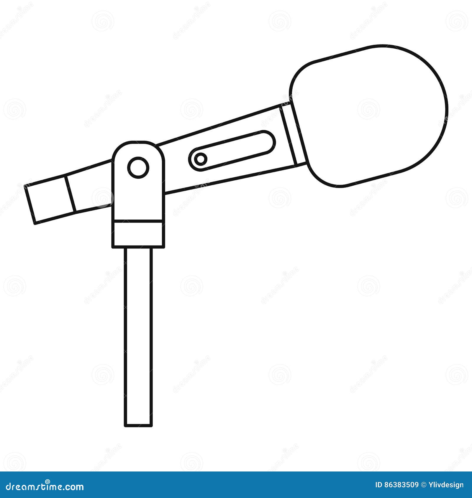 Stage Microphone Icon, Outline Style Stock Vector - Illustration of ...