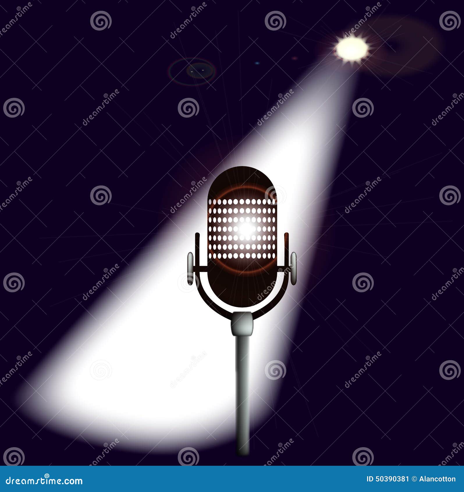 Stage Microphone Vector Illustration Isolated On White With On The Air ...