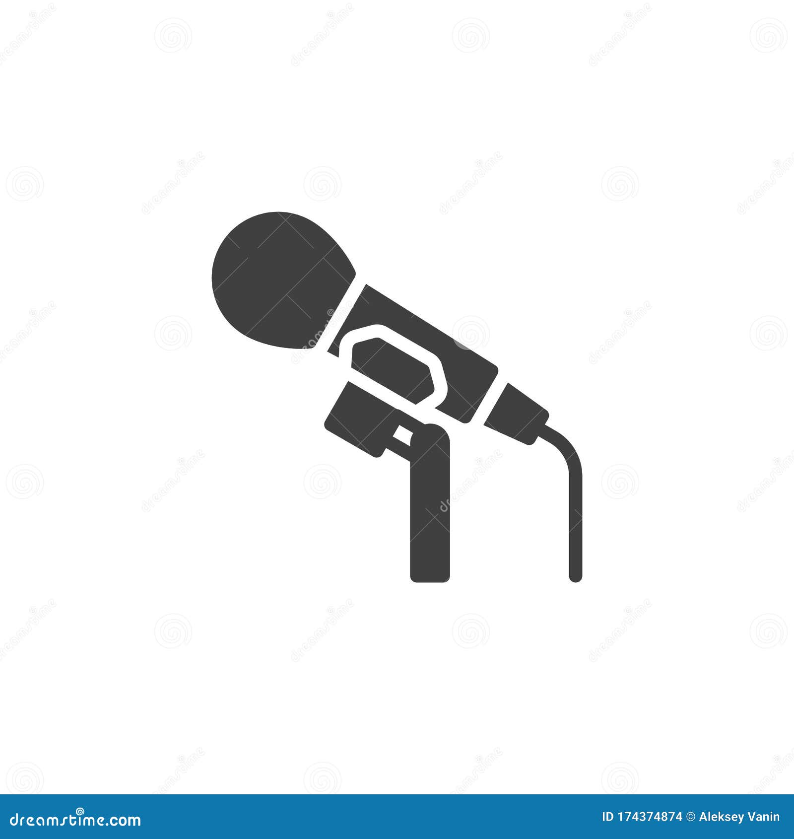 Stage Microphone Vector Icon Stock Vector - Illustration of pixel ...