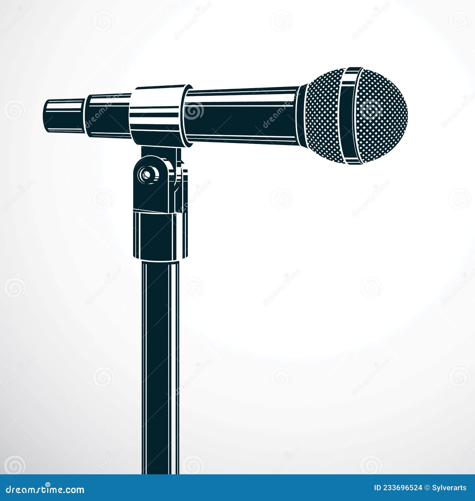 Stage Microphone Vector Illustration Isolated on White. Stock Vector ...